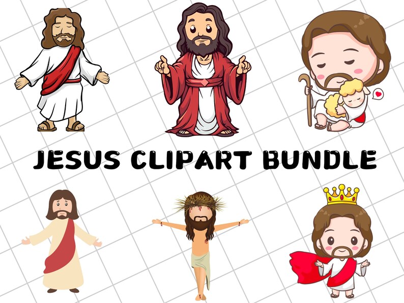Jesus Clipart Set/cute Jesus Clipart /christian Clipart/jesus ...