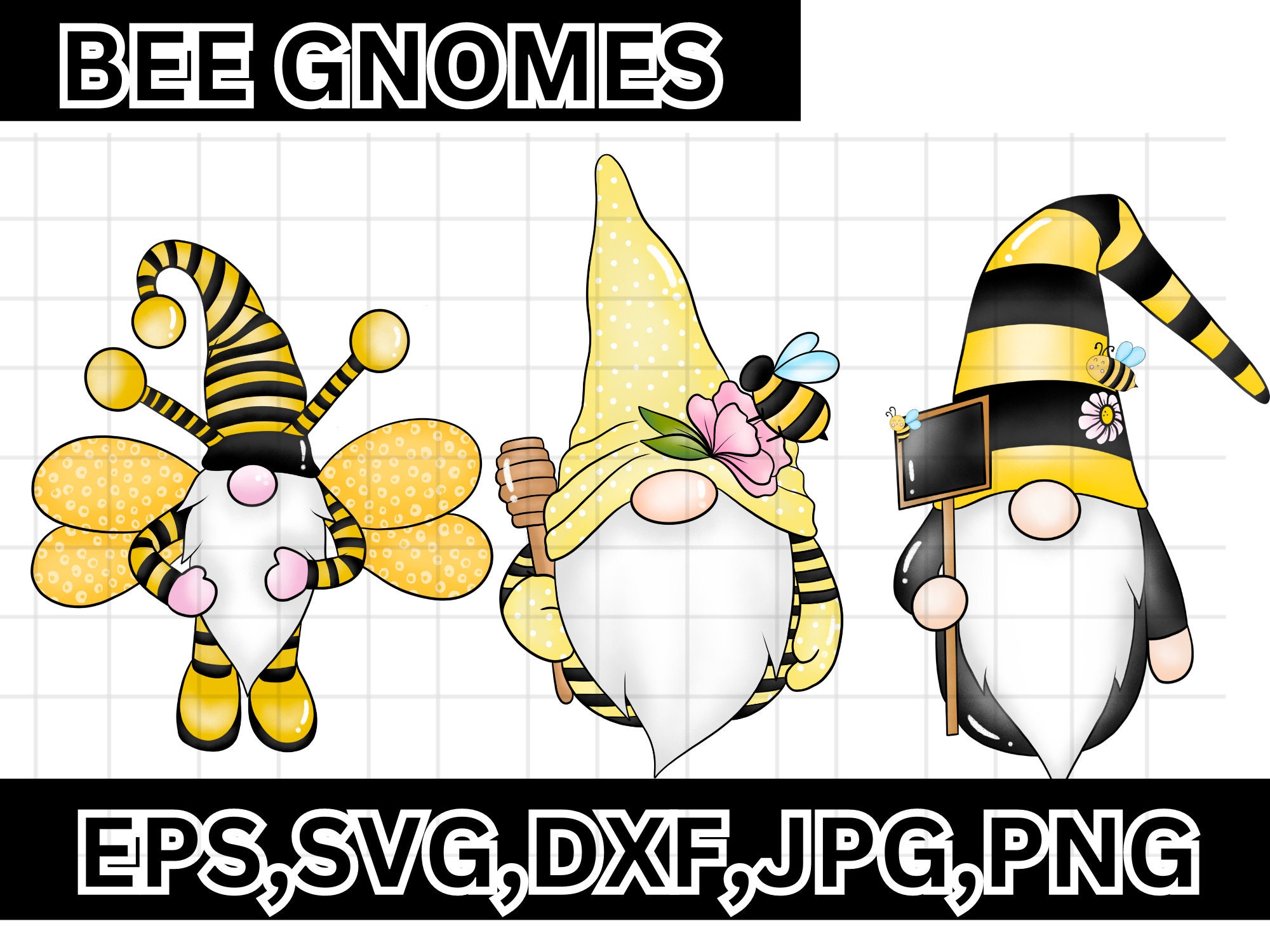 Bee Gnome Svg Spring Gnomes Cut Files Summer Gnomes Svg Honey Clipart ...
