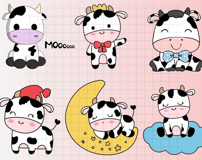 Baby Cow Monogram, Cute Cow Svg, Cow Print Svg, Layered Cow Svg, Kids ...