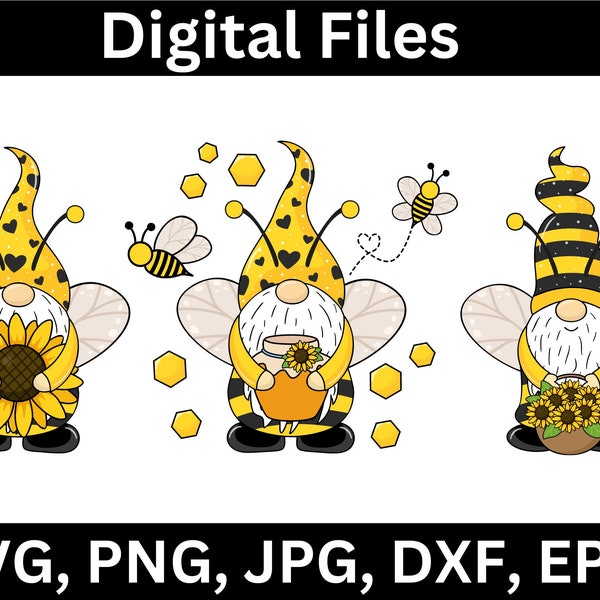 Bee Gnomes Svg - Etsy