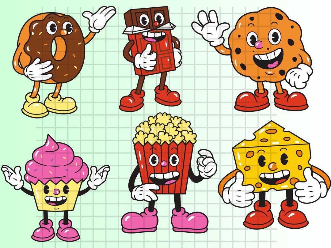 Food Cartoon Characters Svg\ Digital Files for Cricut\ Cartoon Food ...