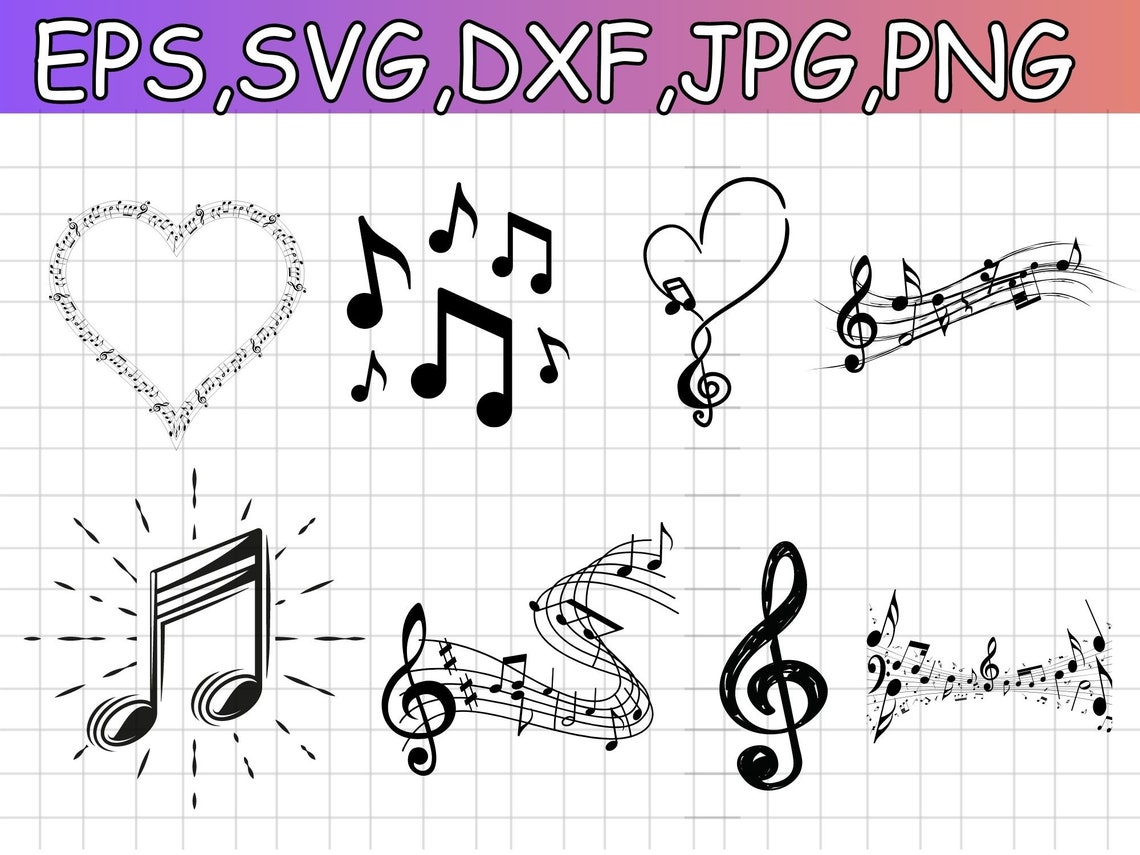 Music Notes SVG, Musical Notes Svg, Musical Notes Clipart, Musical ...