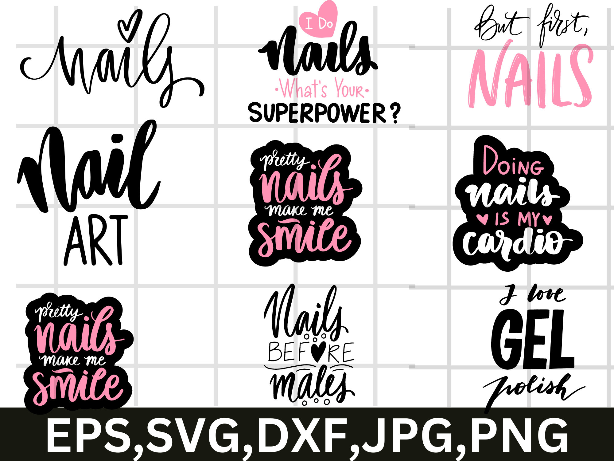 Nail Tech SVG Bundle Nail Artist SVG Cut Files Commercial Use Instant ...