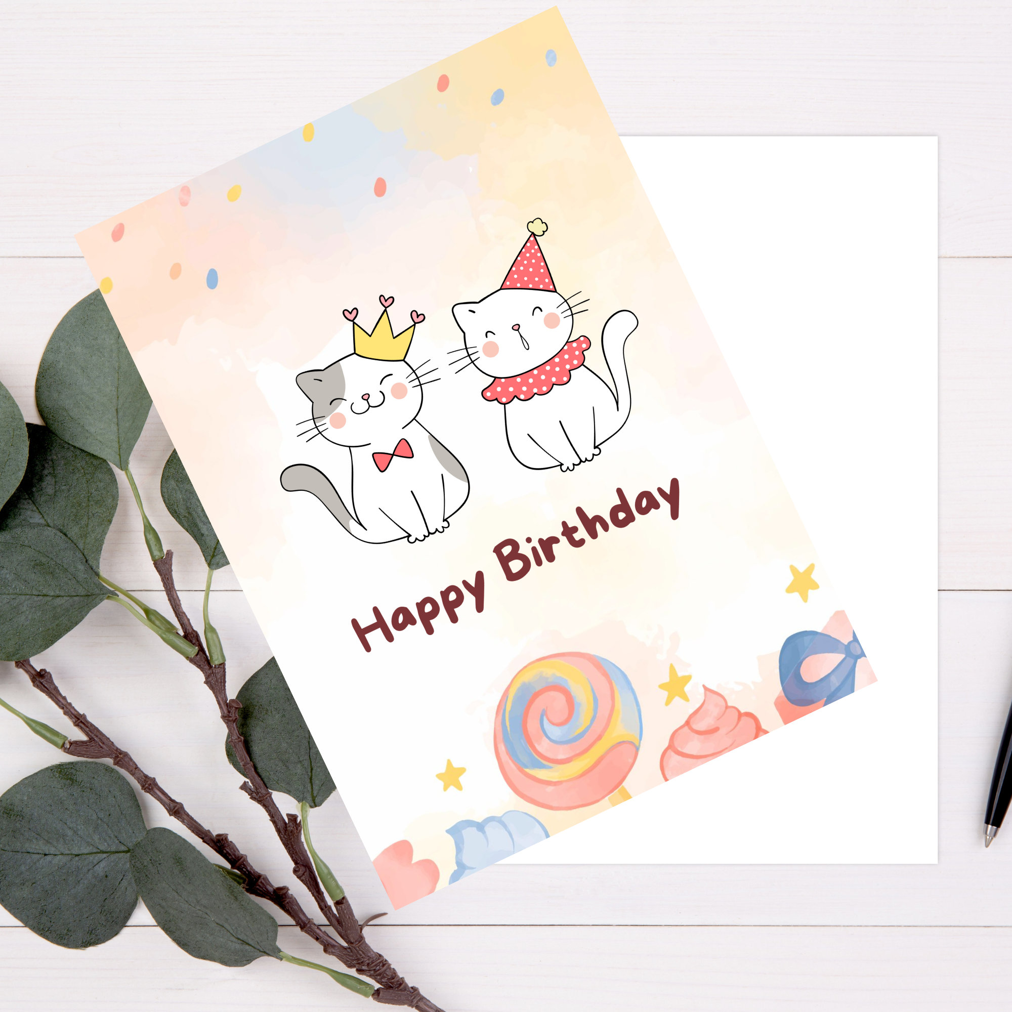 Happy Birthday Digital Printable Card Printable Card Digital Download ...