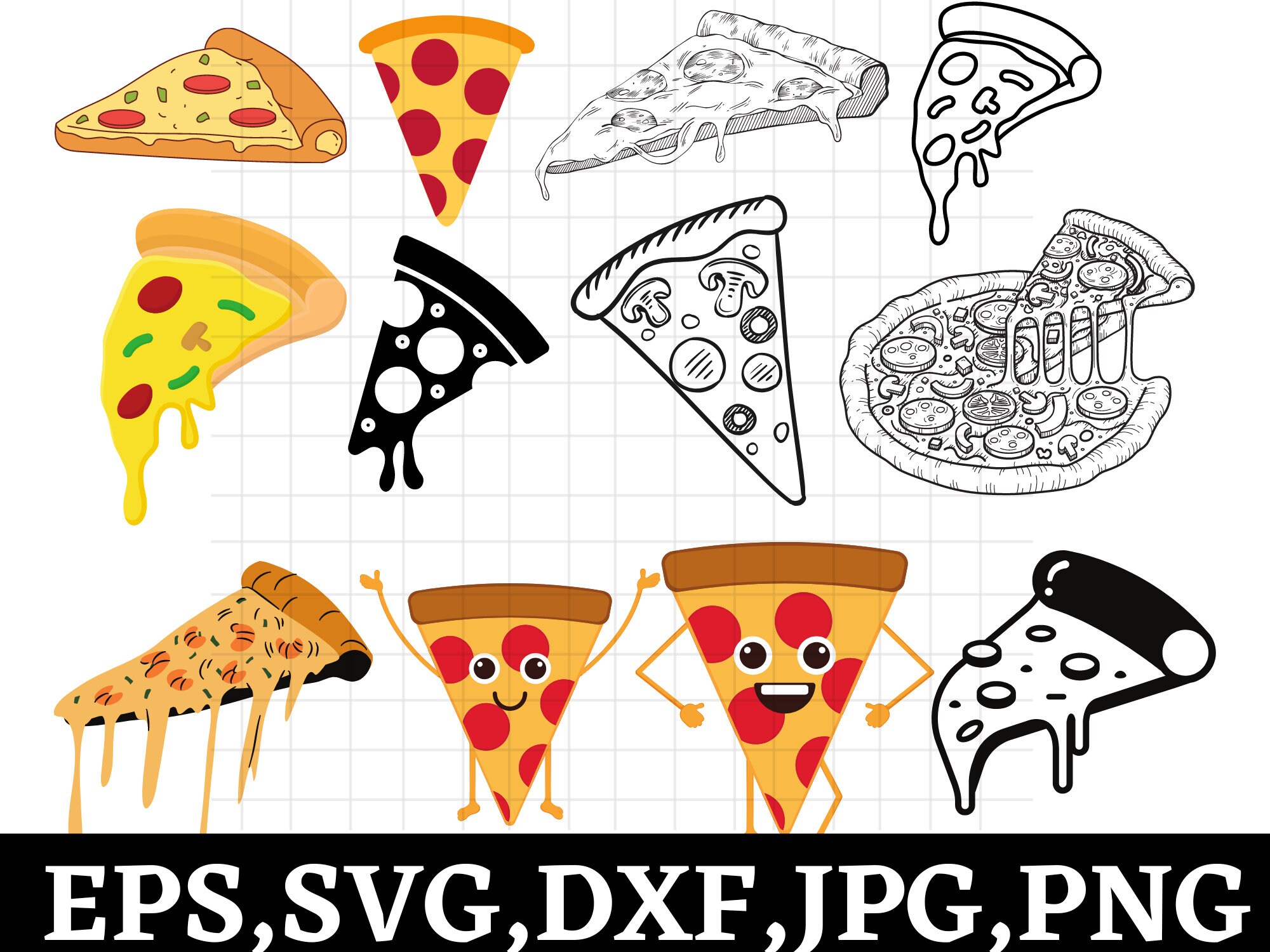 PIZZA SVG Food Svg Pepperoni SVG Pizza Chef Svg Pizza Making Clipart ...