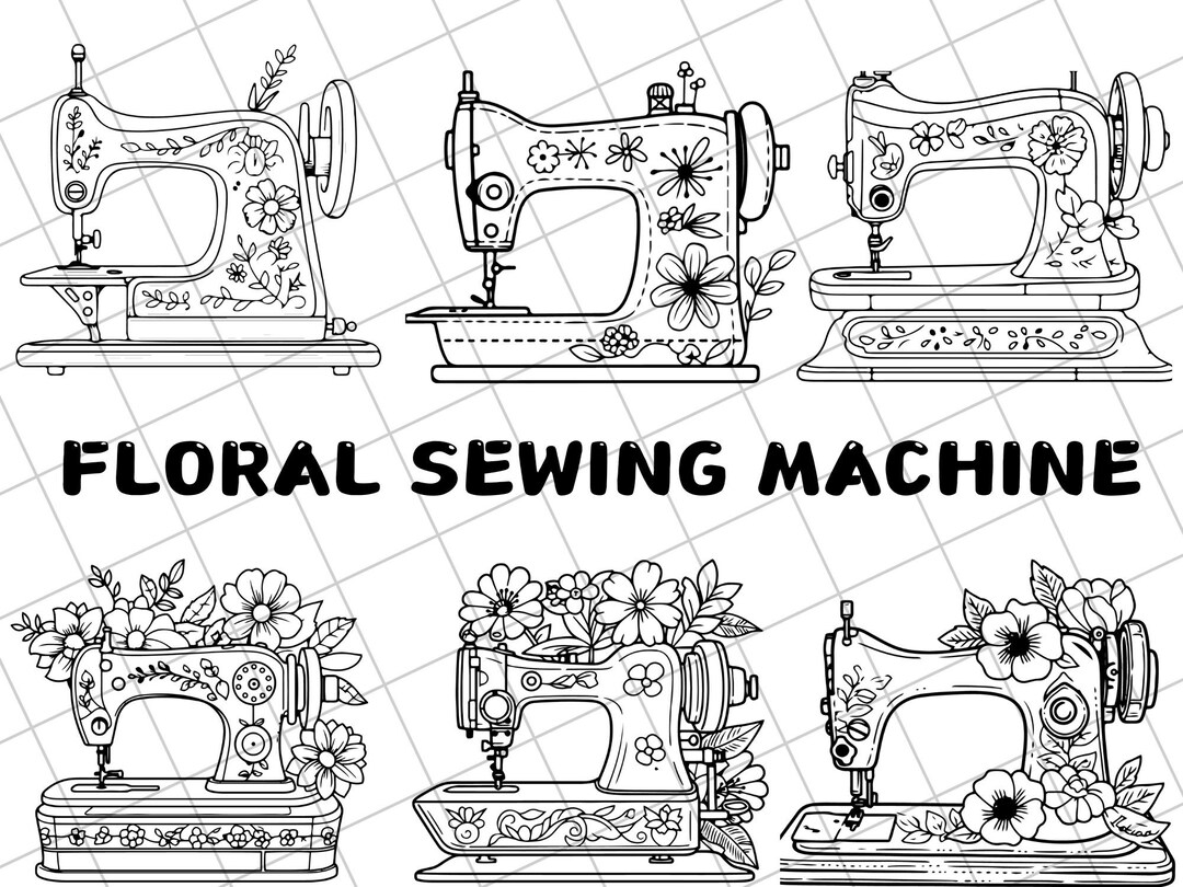 Floral Sewing Machine SVG Instant Download\ Sewing Machine SVG Cut File ...