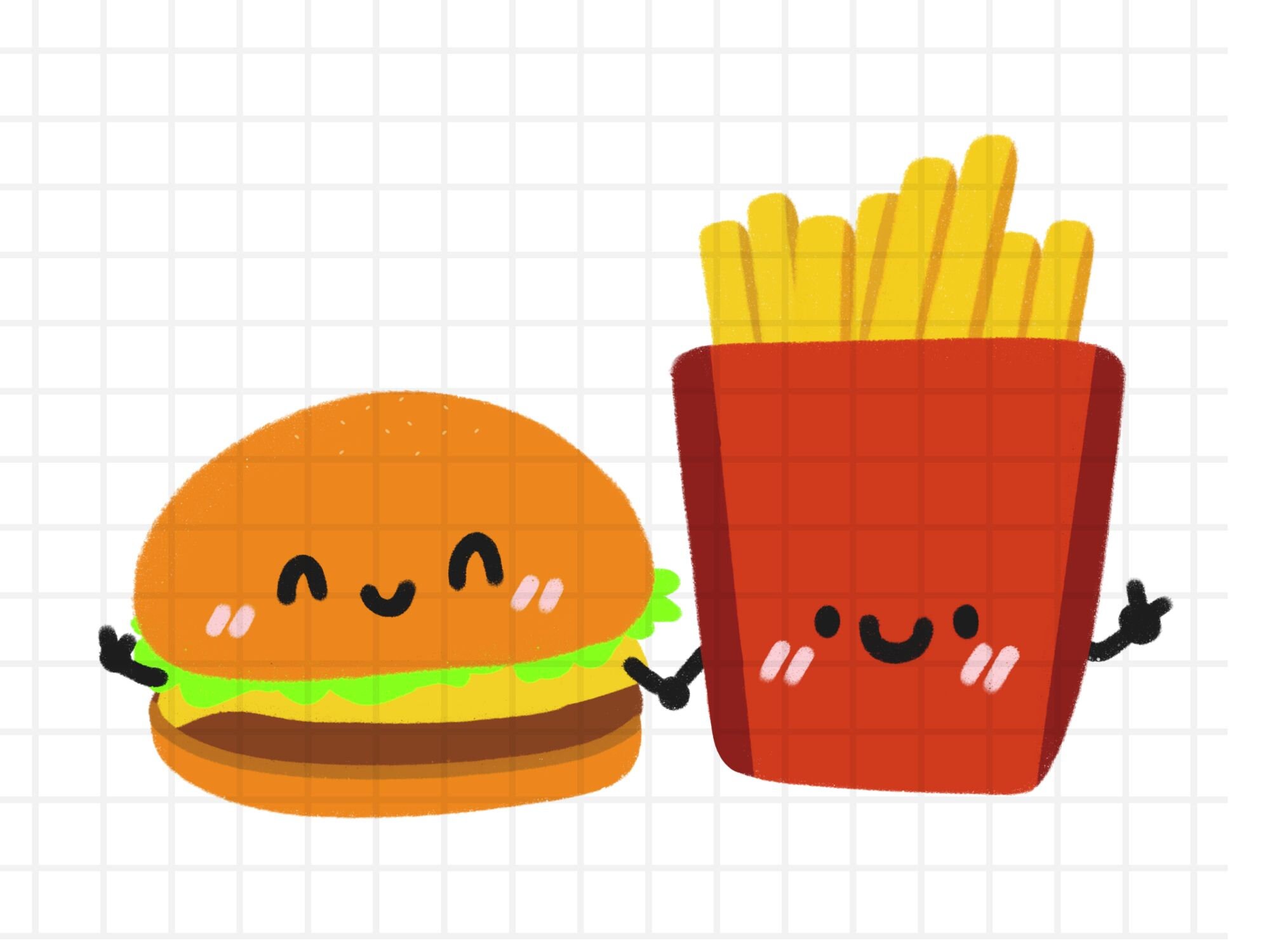 Best Friends SVG Burger and Fries Svg Burger SVG Food SVG Kawaii Svg ...