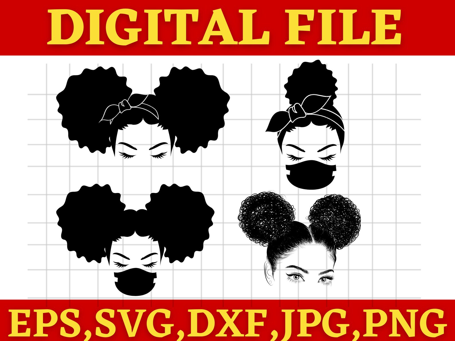 Afro Woman SVG Afro Girl Svg Afro Queen Svg Afro Lady Svg Curly Hair ...