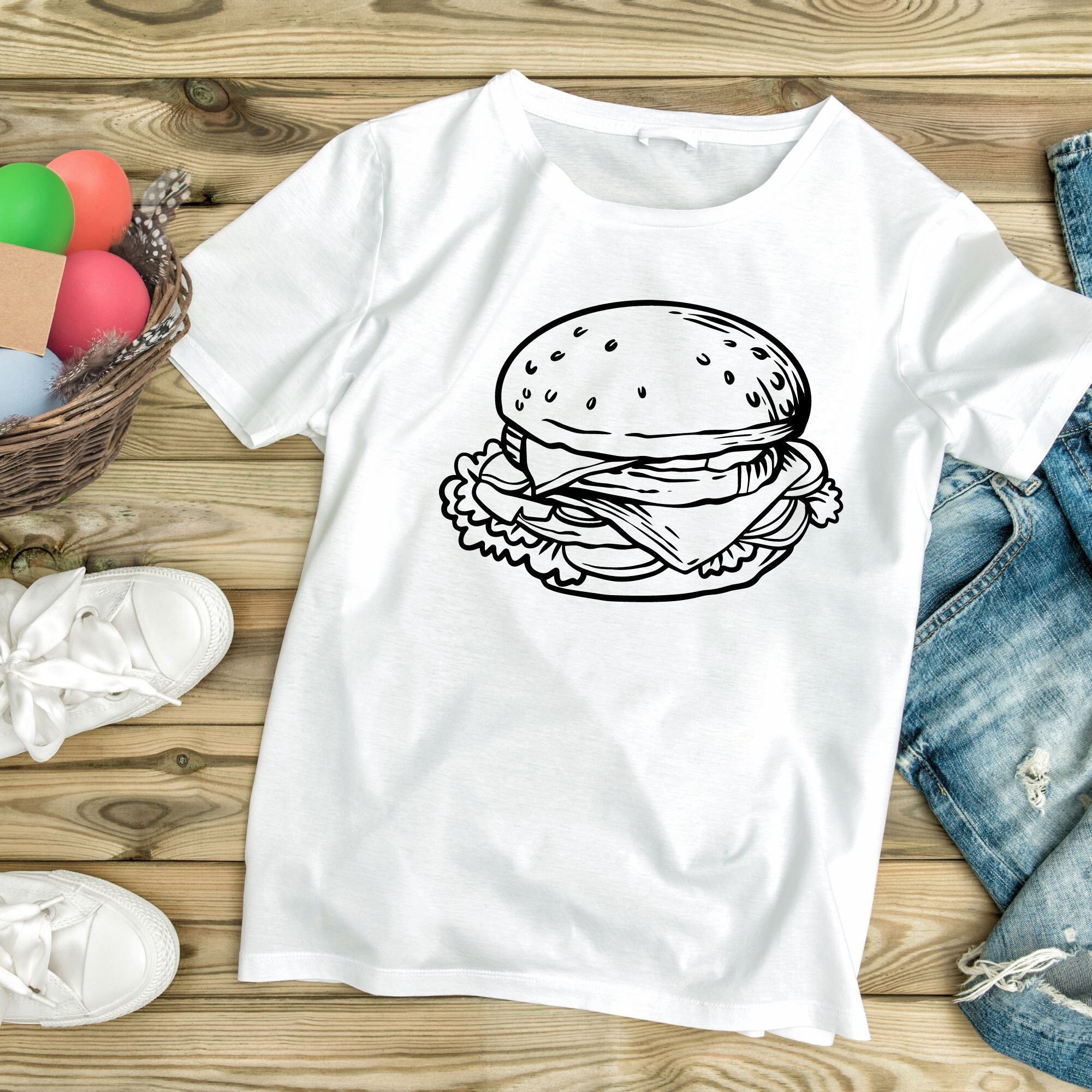 Hamburger Svg Burger Svg Cheeseburger Svg 6 Color Layered Hamburger Svg ...