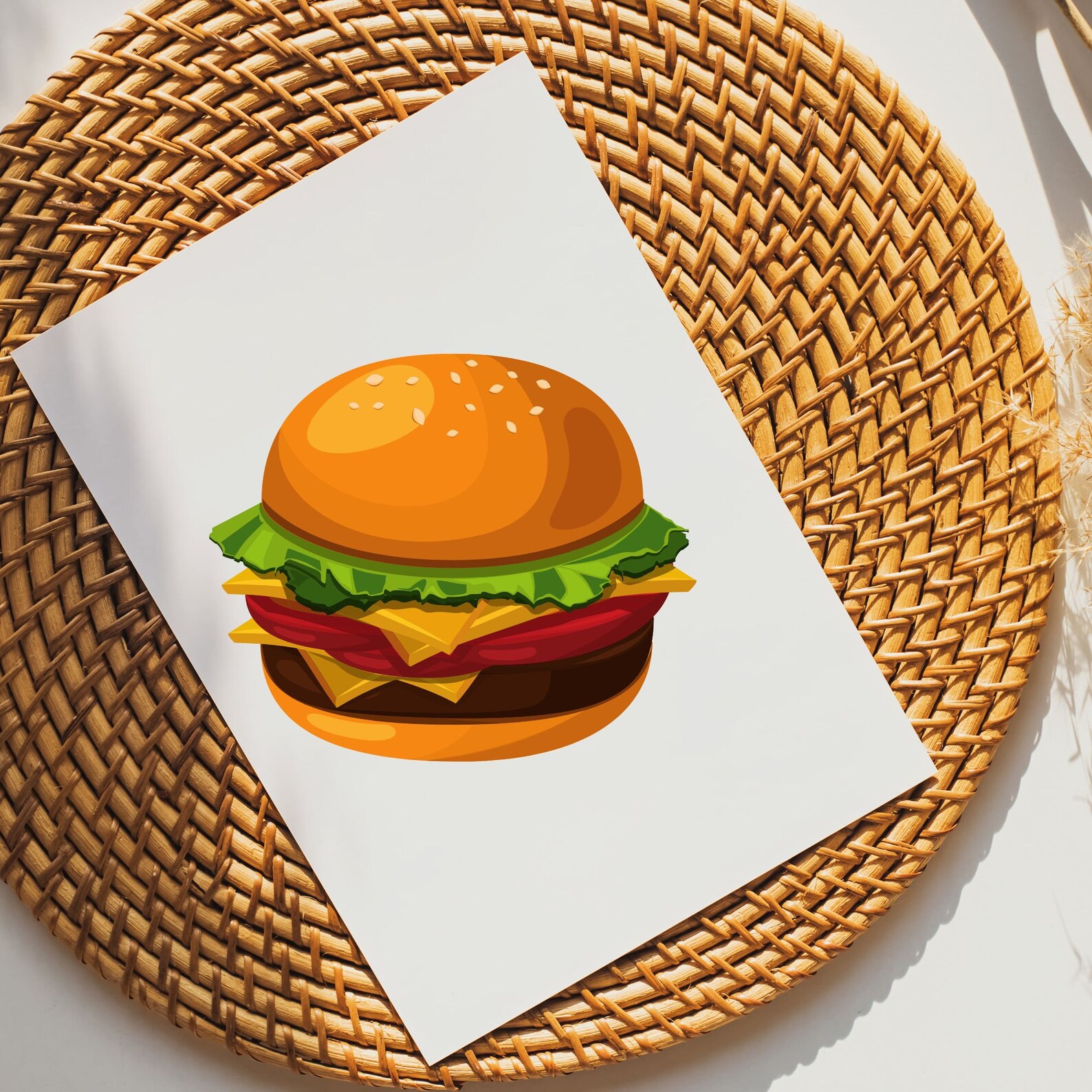 Hamburger Svg\ Burger Svg\ Cheeseburger Svg\ 6 Color Layered Hamburger ...