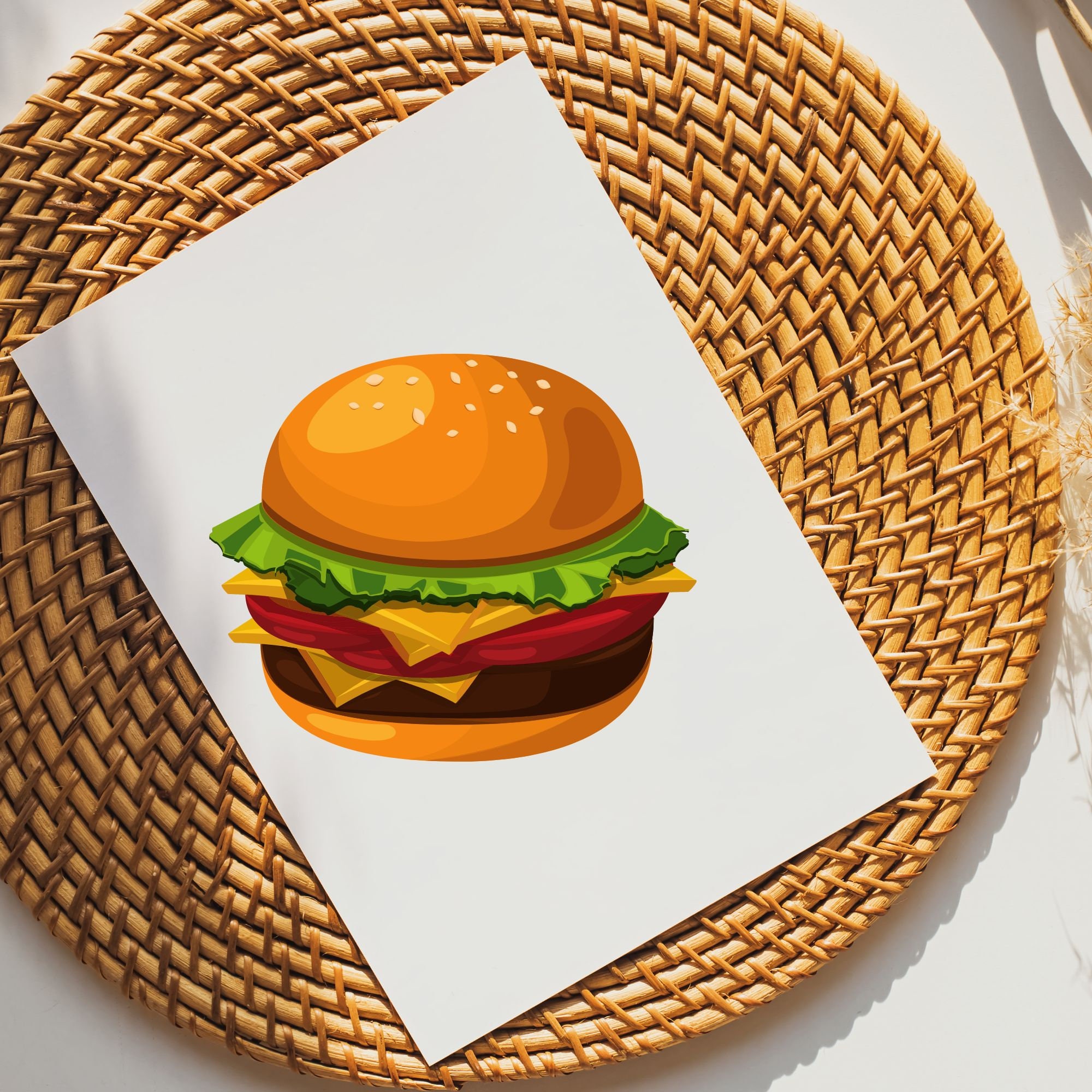 Hamburger Svg\ Burger Svg\ Cheeseburger Svg\ 6 Color Layered Hamburger ...