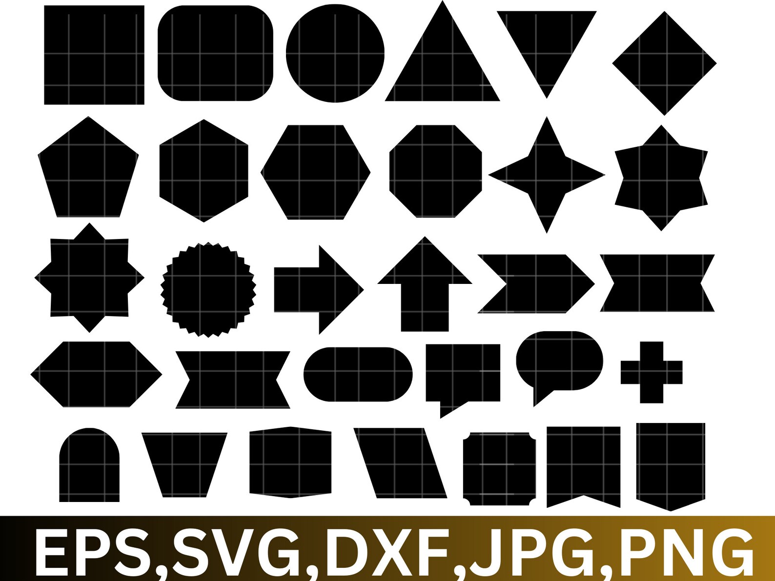 Basic Shape SVG Bundle\ Basic Shape PNG Bundle\ Basic Shape Clipart ...