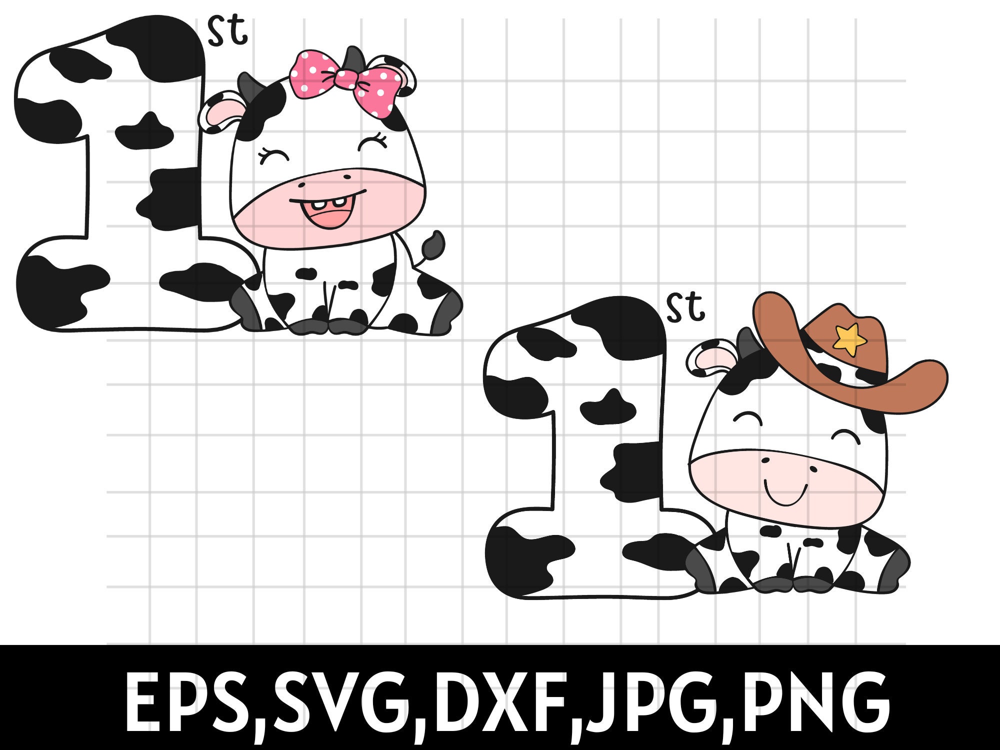 Cow Number Birthday Svg 1st Birthday Svg Cow Print Svg Birthday Girl ...