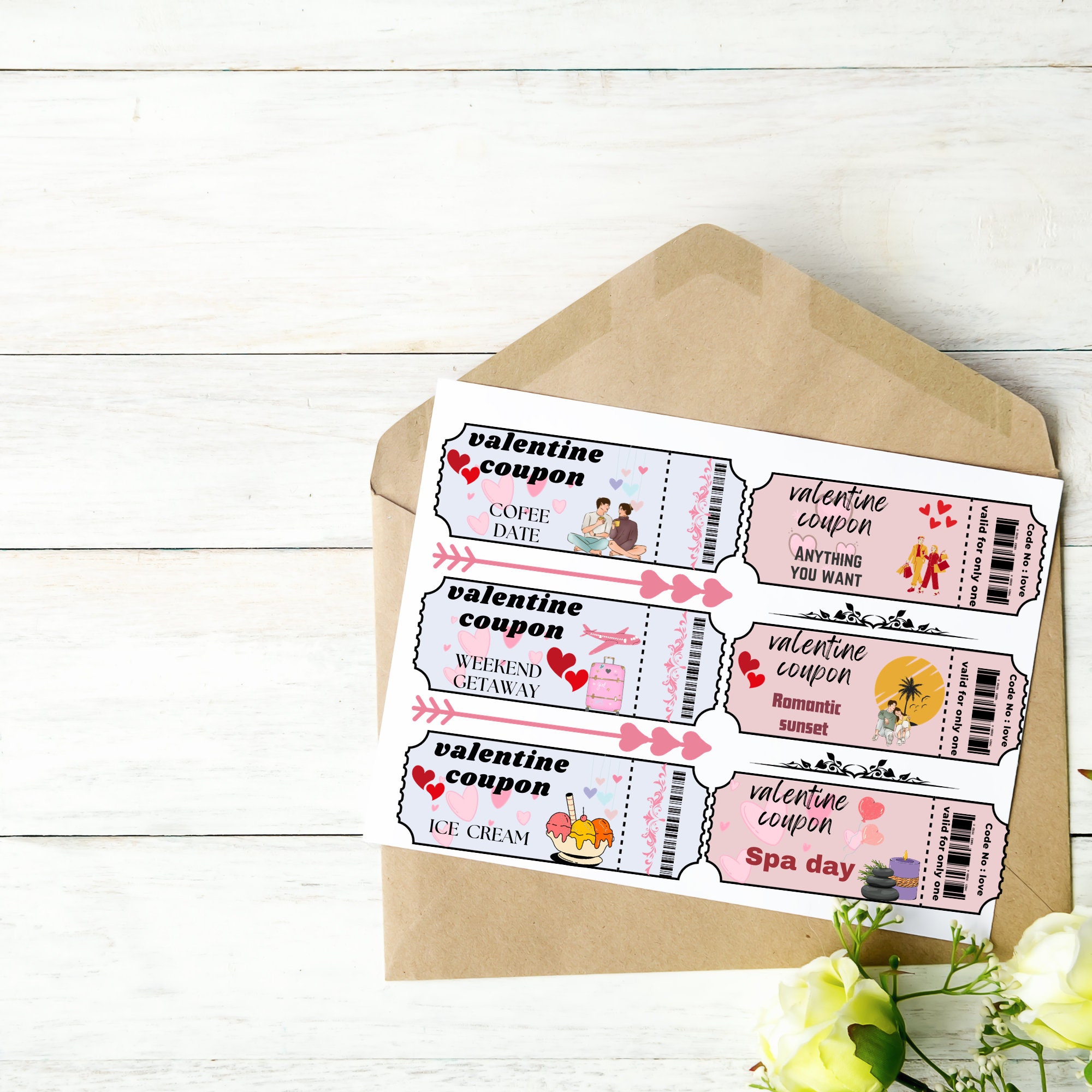 Printable Love Coupons, Printable Valentines Day Coupons, Love Coupons ...