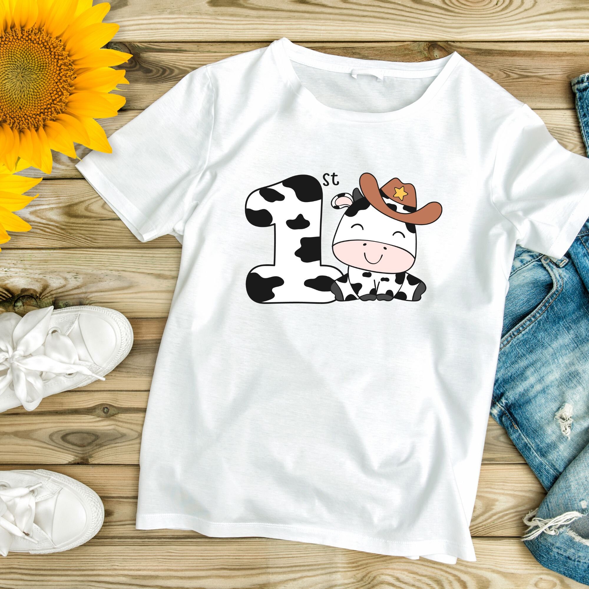 Cow Number Birthday Svg 1st Birthday Svg Cow Print Svg Birthday Girl ...