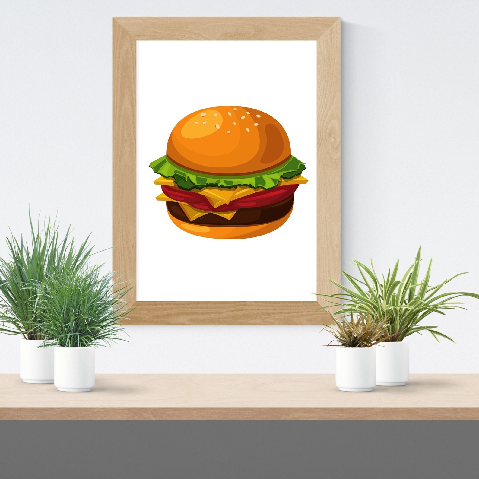 Hamburger Svg\ Burger Svg\ Cheeseburger Svg\ 6 Color Layered Hamburger ...