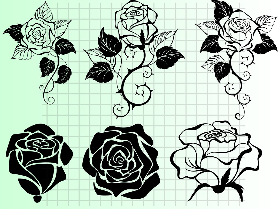 ROSE SVG FILE\ Rose Svg Bundle\ Roses Svg\ Rose Clipart\ Flower Svg ...