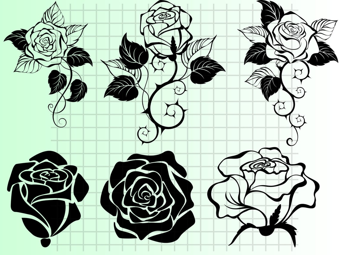 ROSE SVG FILE Rose Svg Bundle Roses Svg Rose Clipart - Etsy
