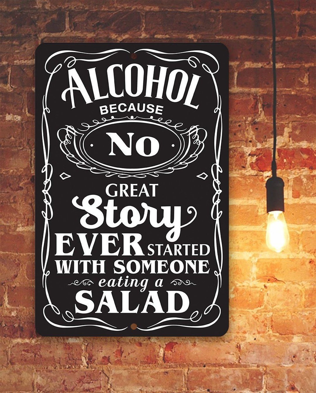 Metal Sign - Black Alcohol Man Cave Bar Wall Art 8x12 - Etsy