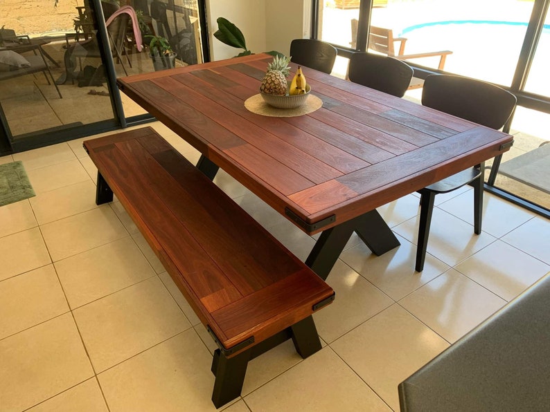 Beautiful, Solid and Rustic Alfresco Jarrah Timber Tables and Bench ...