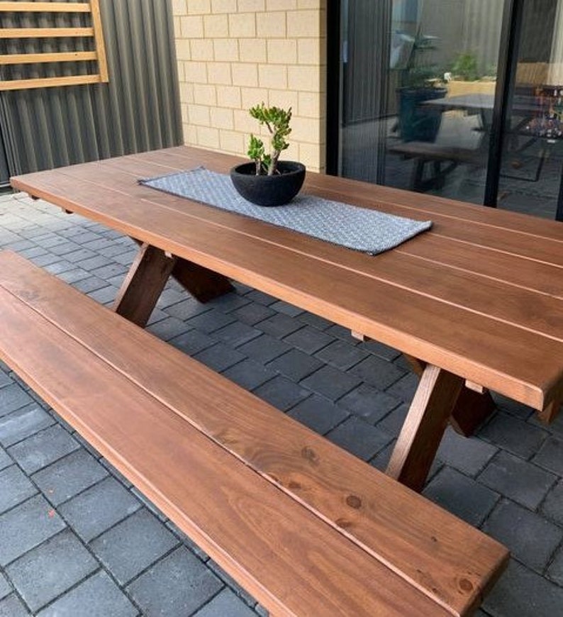 Beautiful, Solid and Rustic Alfresco Treated Pine Tables and Bench ...
