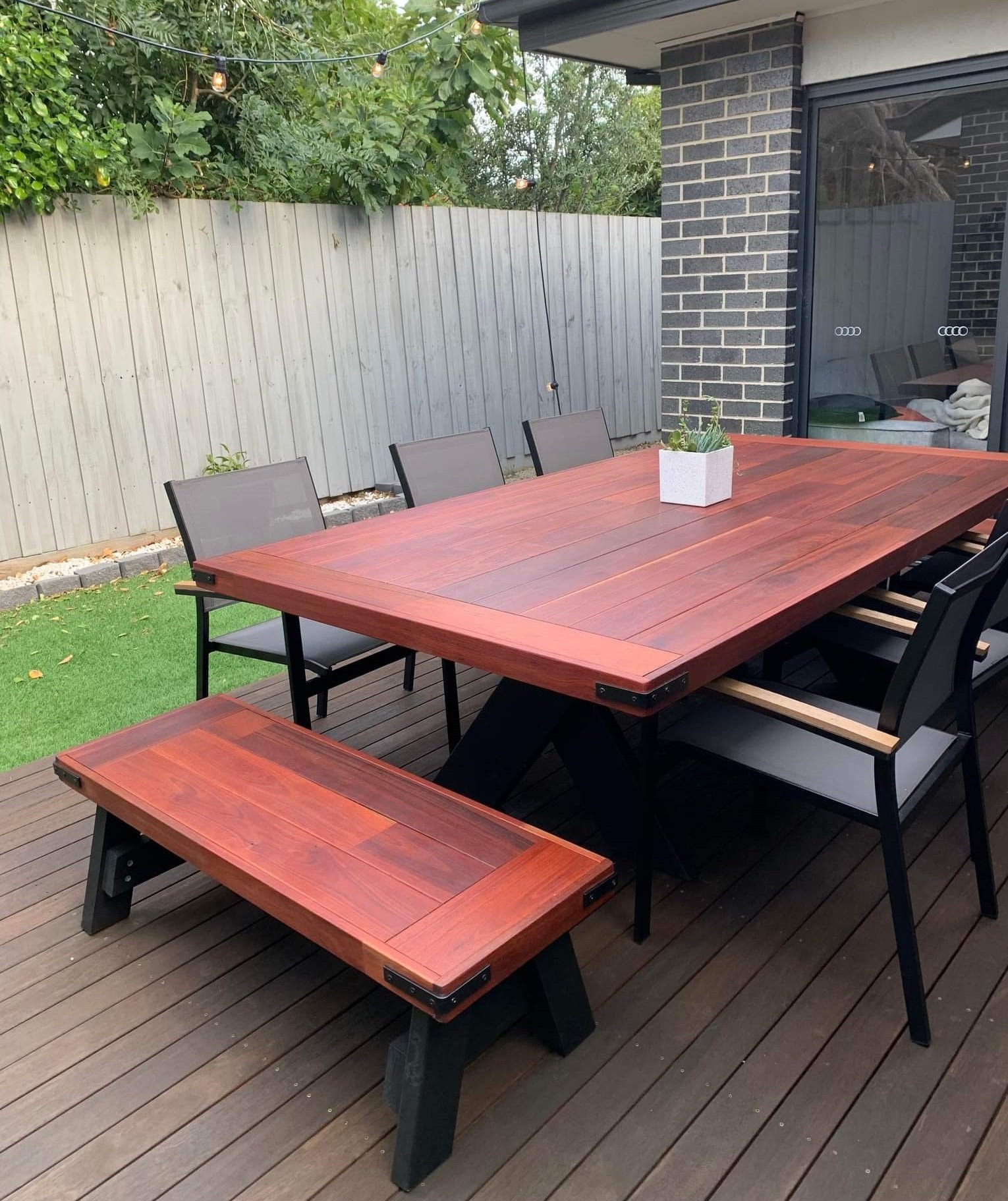 Beautiful, Solid and Rustic Alfresco Jarrah Timber Tables and Bench ...