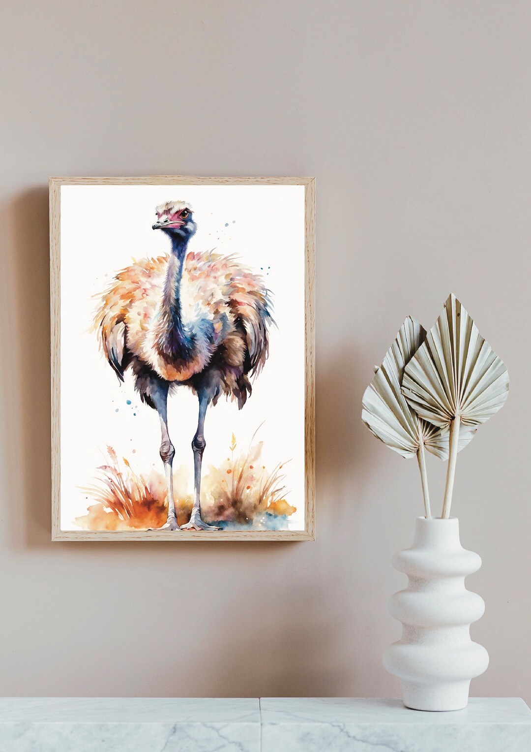 4 Sizes Watercolour EMU Print, Gift - Etsy