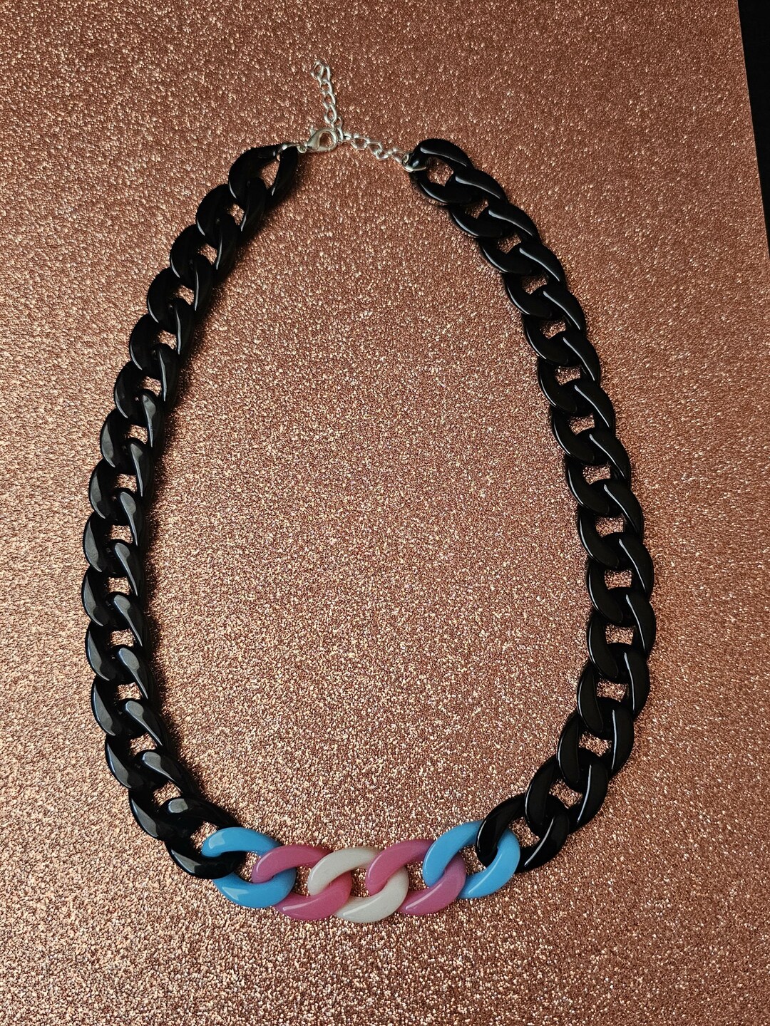 Acrylic Link Transgender Flag Colour Necklace - Etsy