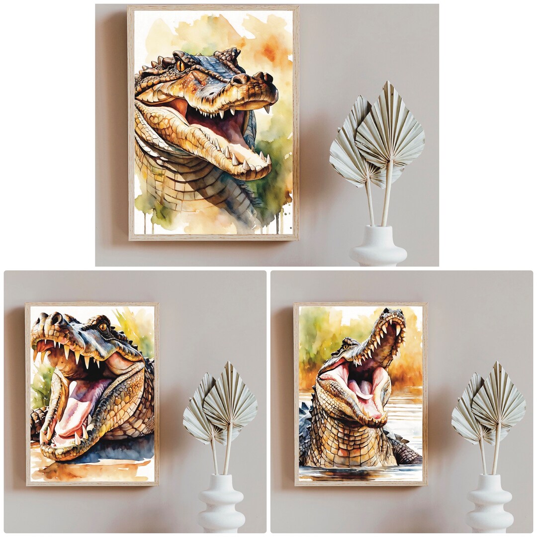 4 Sizes Watercolour CROCODILE/ALLIGATOR Print, Gift - Etsy