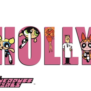 4 Sizes Personalised POWERPUFF GIRLS Name Print, Gift - Etsy