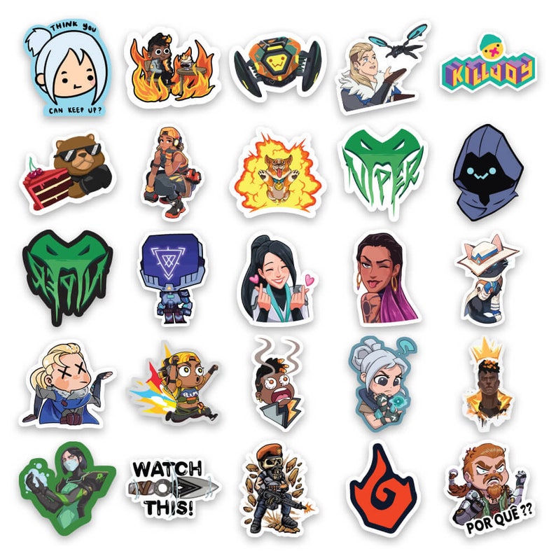 Riot Valorant Clipart Art Stickers Ready to Print Digital Download AI ...