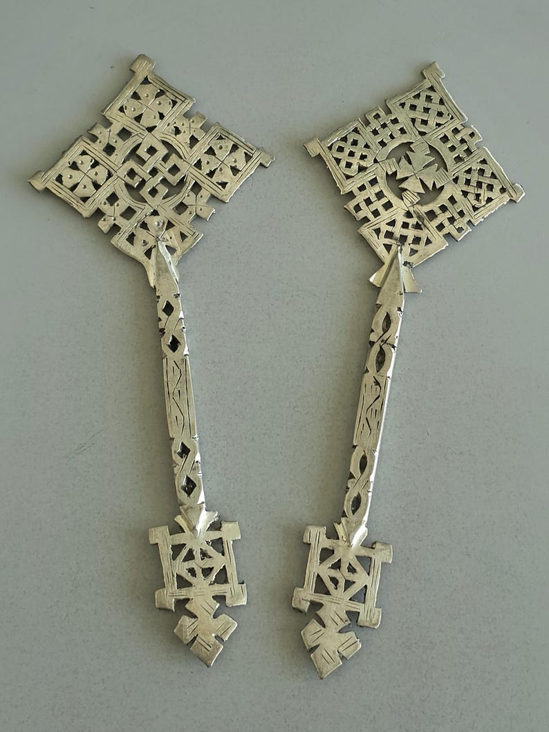 Pair of Ethiopian Orthodox Hand Crosses African Christian Art Souvenir ...