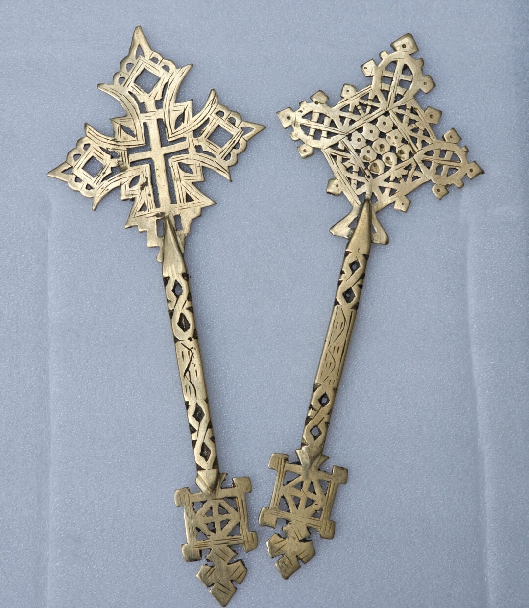 Pair of Ethiopian Orthodox Hand Crosses African Christian Art Souvenir ...