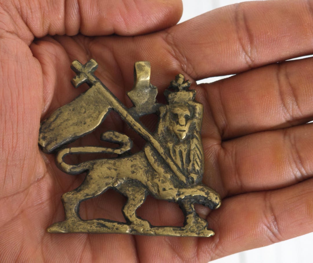 Vintage Ethiopian Orthodox Lion of Judah Pendant Christian Haile ...
