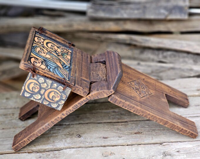 Vintage Ethiopian Orthodox Wooden Bible Stand (atranous) Hand Carved ...