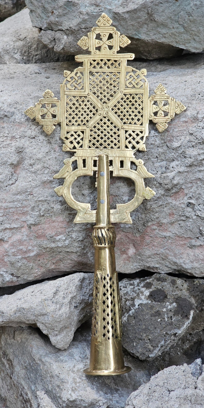 Ethiopian Orthodox Brass Processional Cross African Christian Art ...