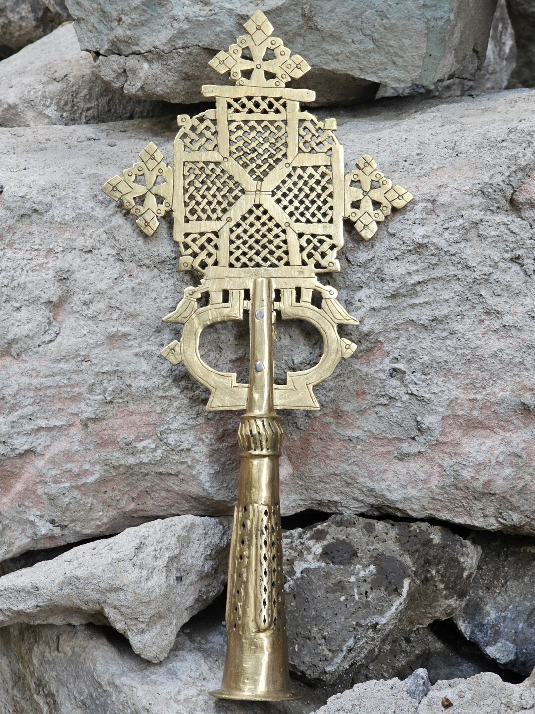 Ethiopian Orthodox Brass Processional Cross African Christian Art ...