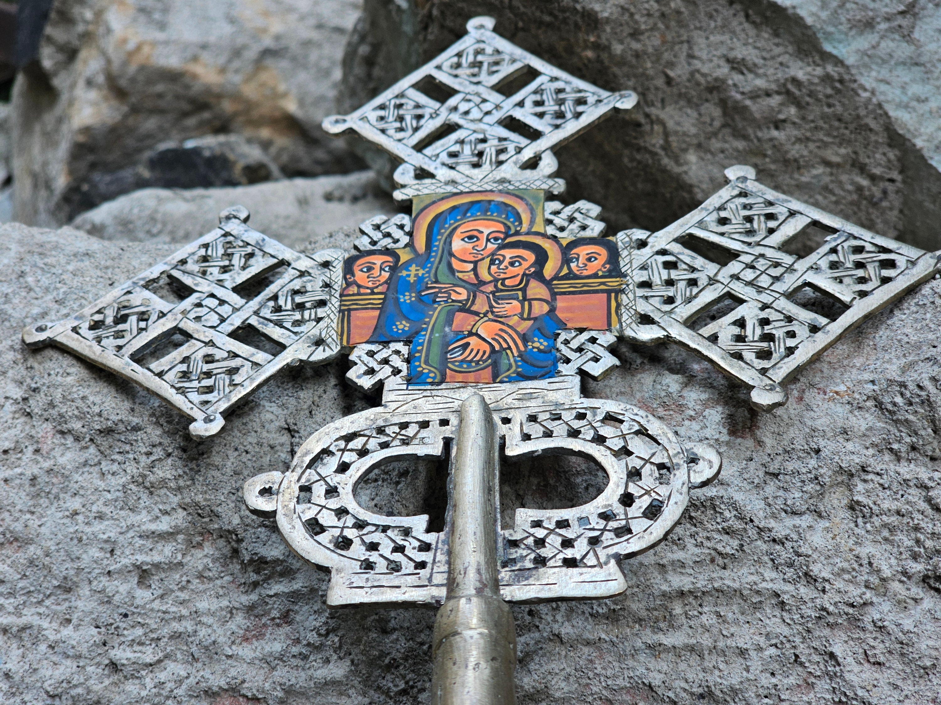 Ethiopian Orthodox Hand Painted Processional Cross African Christian ...