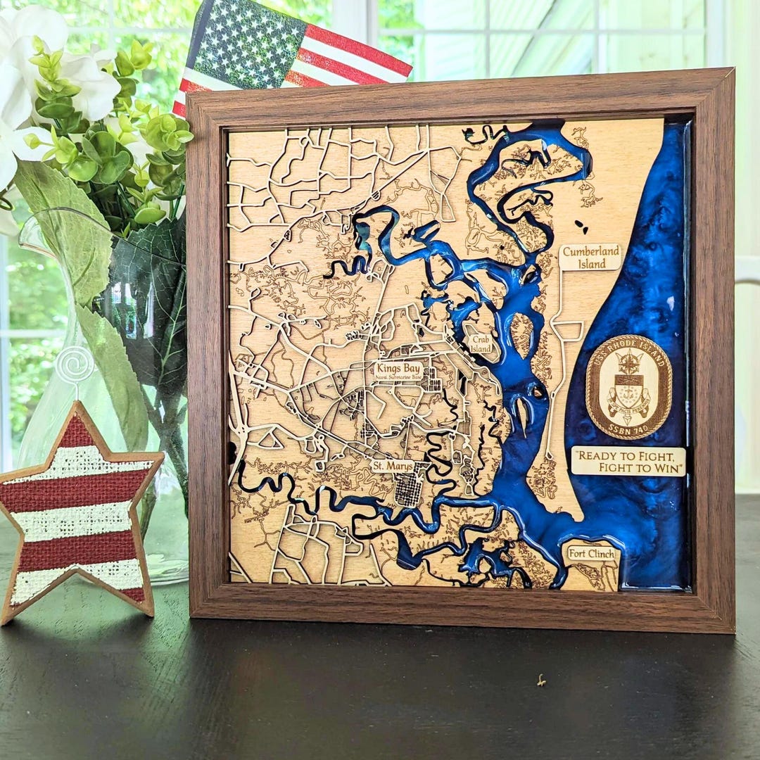 Personalized Kings Bay Naval Epoxy Map - Farewell, Change of Command ...