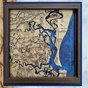 Kings Bay Map Custom Submarine Dolphins Gift Military Retirement Gift ...