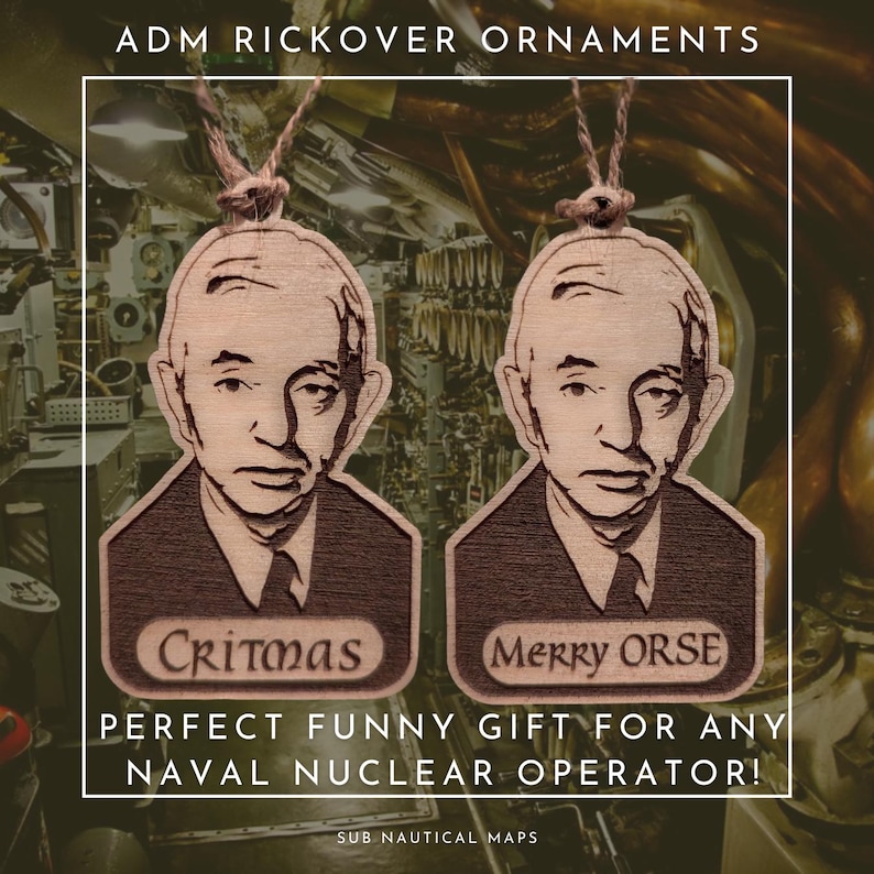 Nuclear Navy Admiral Hyman G. Rickover Humorous Christmas Ornament Gift ...