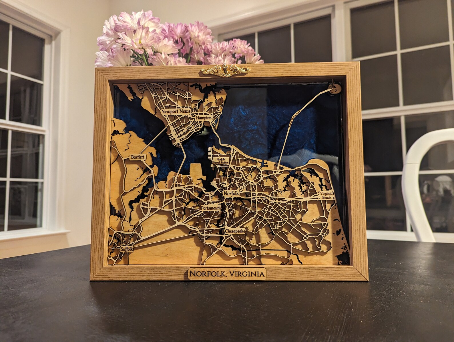 Personalized Norfolk Epoxy Map Military Promotion Farewell Gift ...