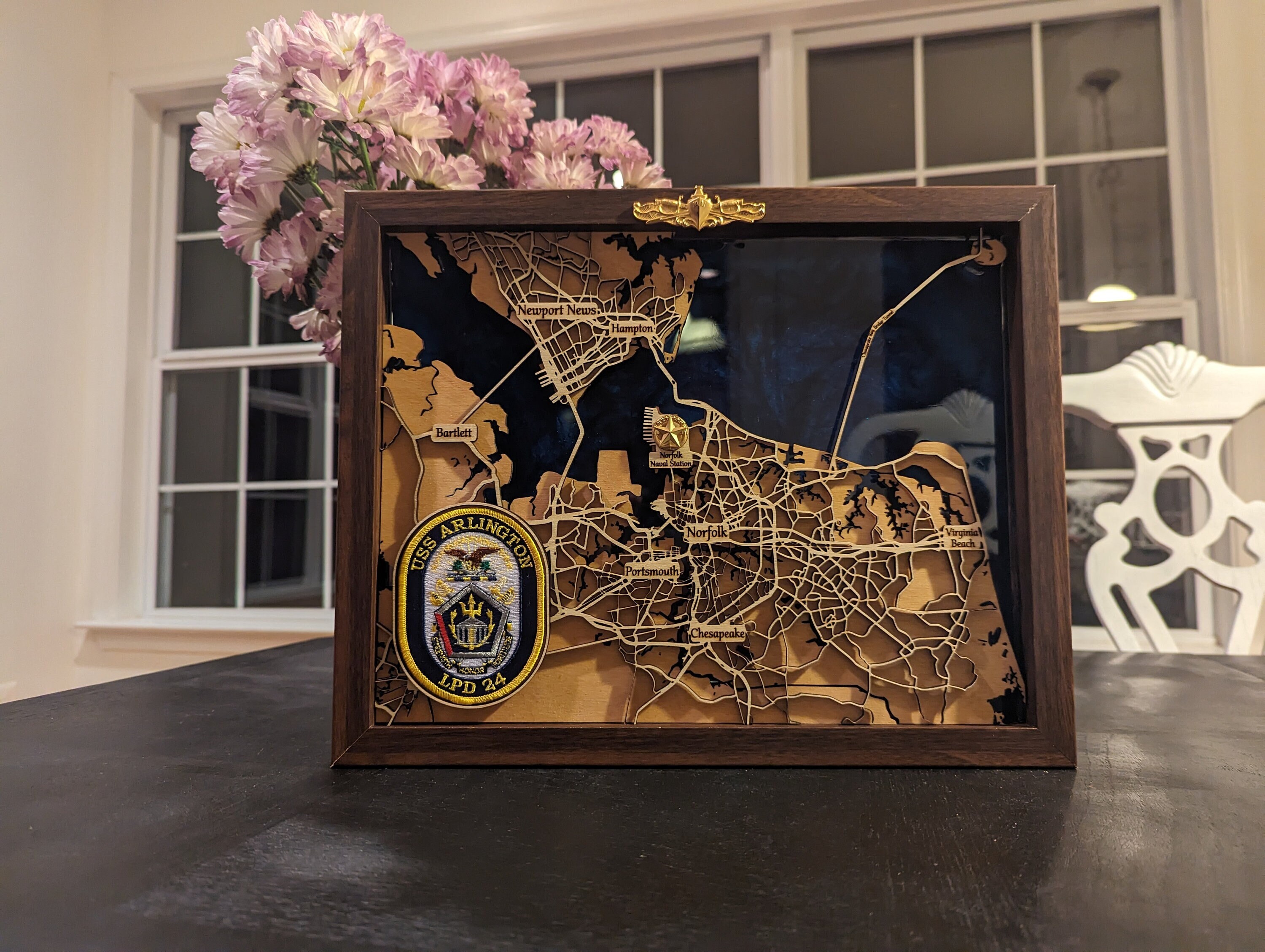 Personalized Norfolk Epoxy Map Military Promotion Farewell Gift ...