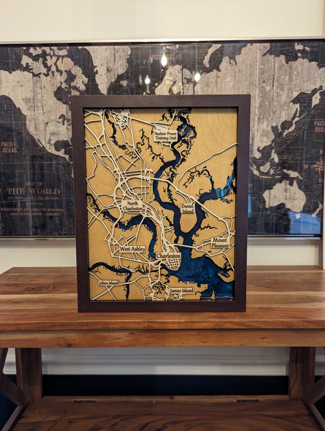 Custom Military Gift Charleston South Carolina Personalized Epoxy Map ...