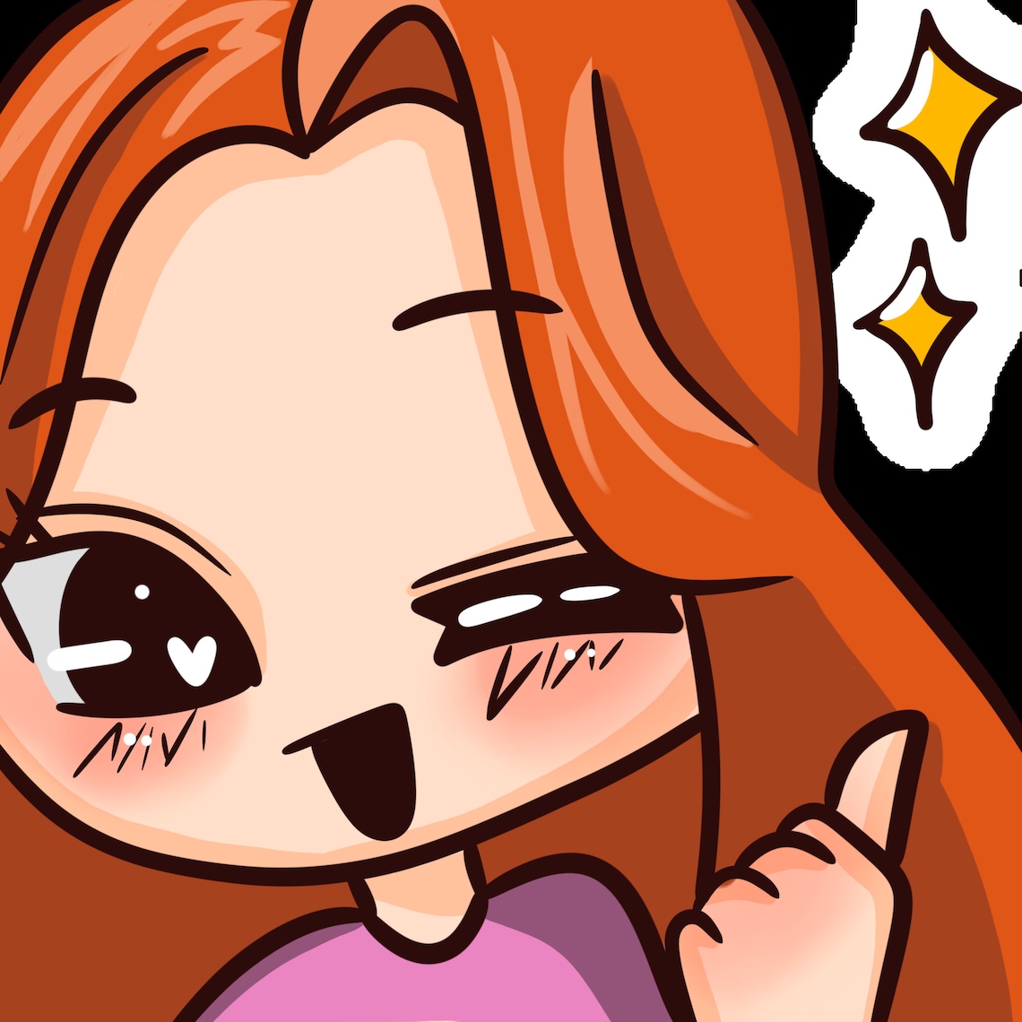 5 Ginger Hair Chibi Girl Emotes Twitch Emotes Pack Discord - Etsy