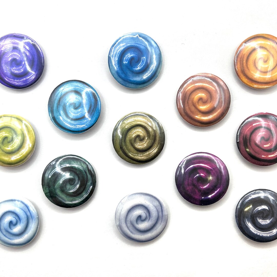Spiral Pin Back Button Badge, 1.25 Inches / 32mm 3D Spiral Grunge Pin ...