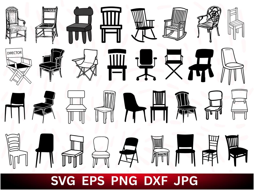 Chair SVG Bundle: Cricut Cut Files, PNG, Wooden Chair Designs - Etsy UK