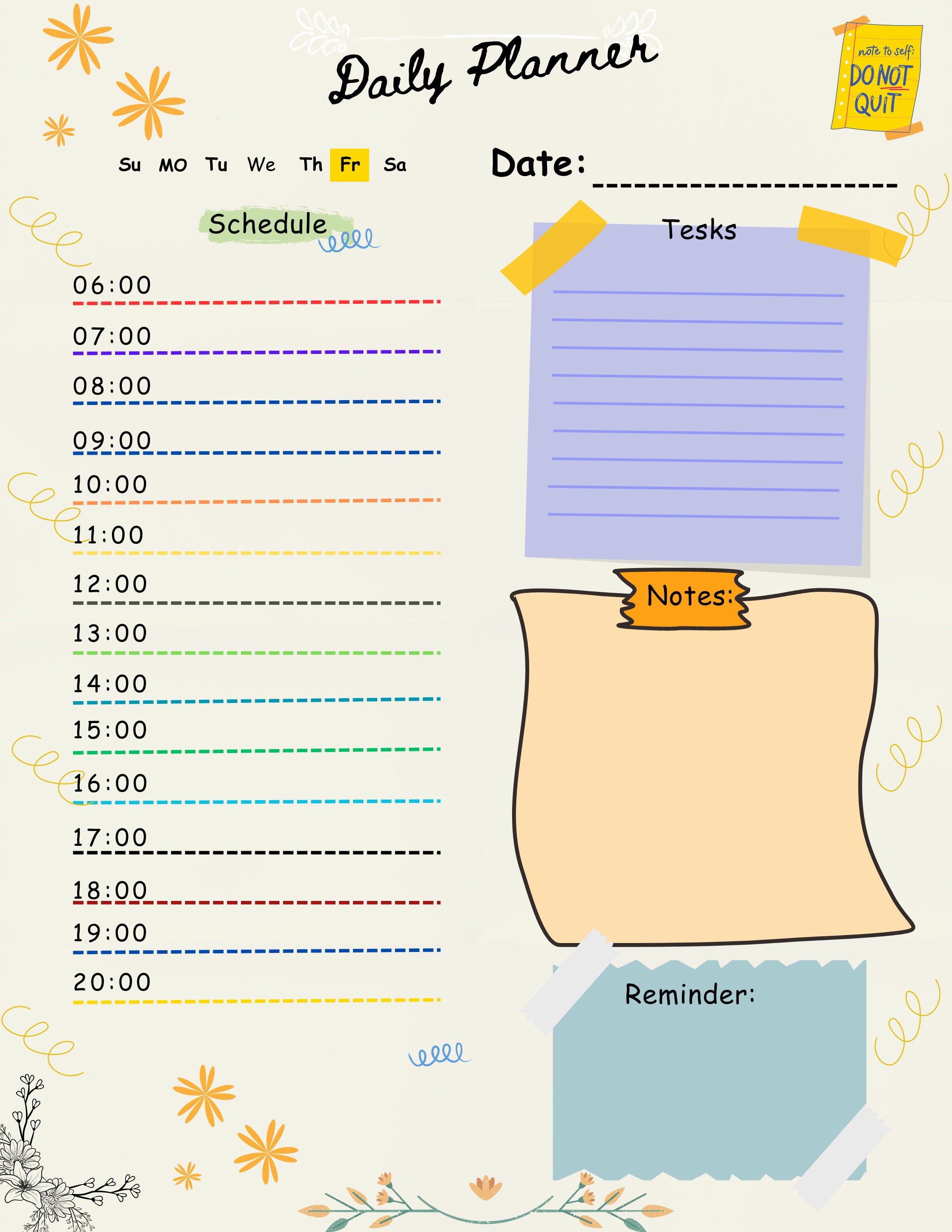 Daily Planner Digital Planner Printable Planner - Etsy