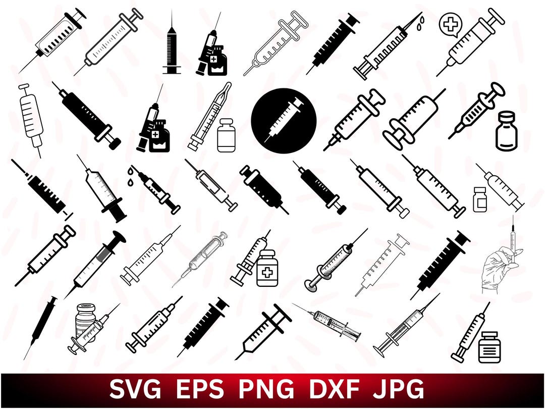Syringe Needle Svg Png Dxf Pdf Eps | Cut Print Laser Digital File ...