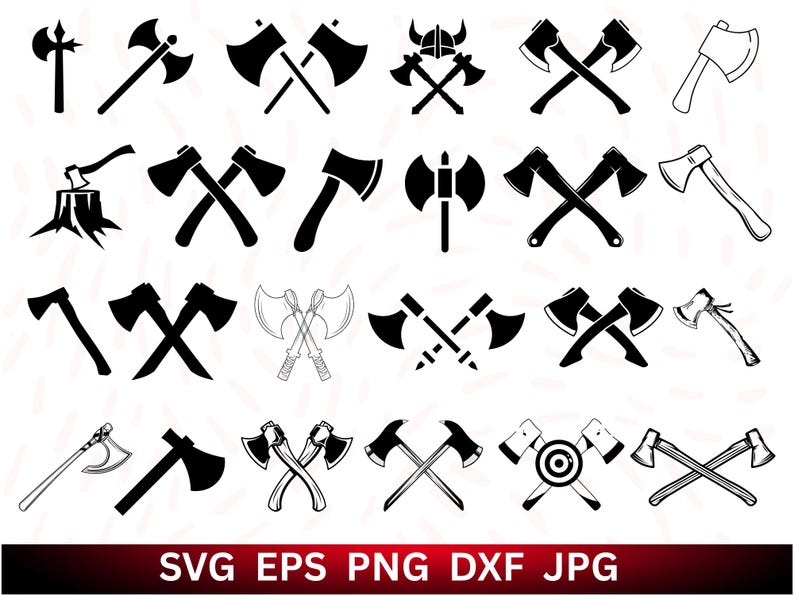 Crossed Axes SVG Bundle: Battle Axe Clipart, Cut File (digital Download ...